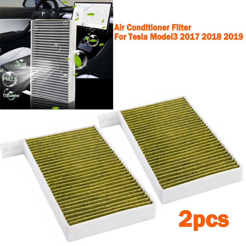 Air Conditioner Filter For Tesla Model 3 2017 2018 2019 Car Cabin 2x ...