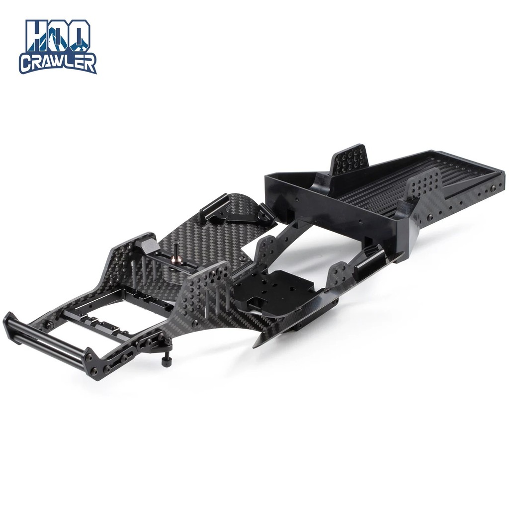 HooCrawler H4 1/10 Carbon LCG Chassis Kit with Injection Molded Rear Trunk, Dual Servo Mount for ...