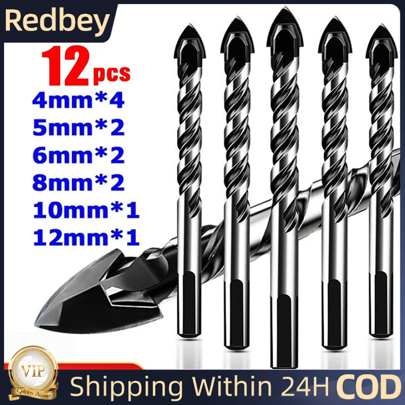 12PCS Ceramic Tile Drill Bits Masonry Drill Bits Set for Glass Brick ...