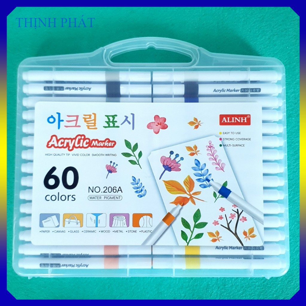 Acrylic Marker 12/24/36/48/60 Premium Bright Colors - Colored Markers ...