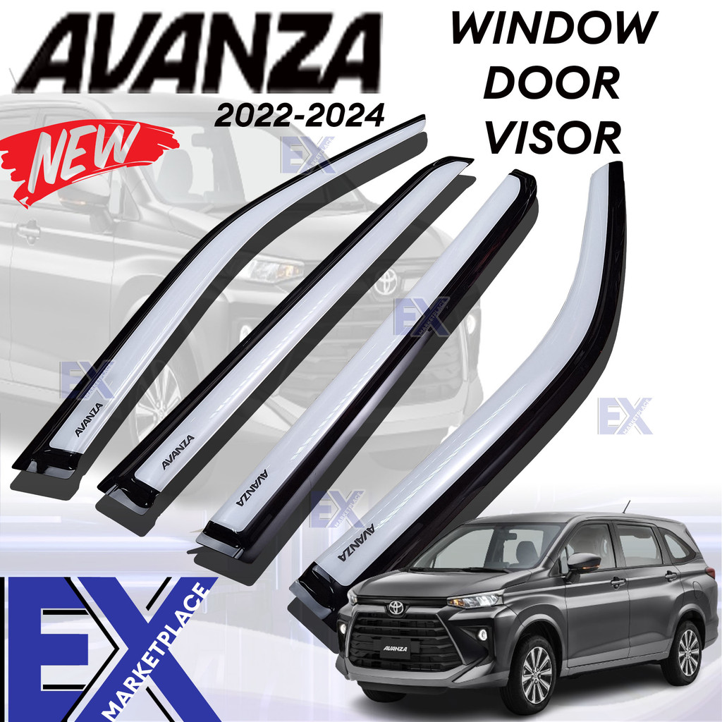 Toyota Avanza 2022 to 2024 INJECTION Window Door Rain Visor BLACK WHITE ...