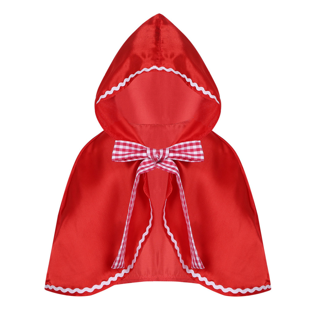 Kids Girls Halloween Little Red Riding Hood Cosplay Costume Hooded ...