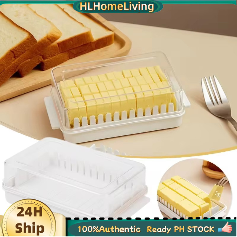 Butter Cutter Box Cheese Butter Storage Box with Lid Butter Dish Stick ...
