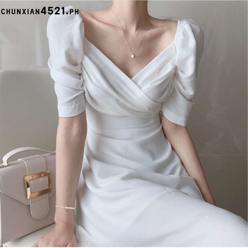 White Long Dress Filipiniana Pang Abay Evening Gown | Shopee Philippines