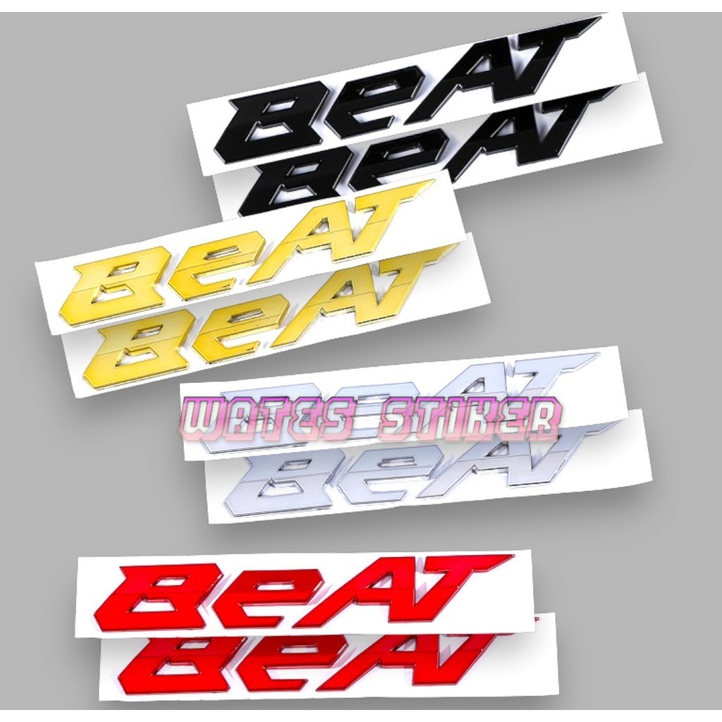 Viral PAIR of New Honda BEAT Motorcycle Logo Sticker Emblems Fullset 3D ...