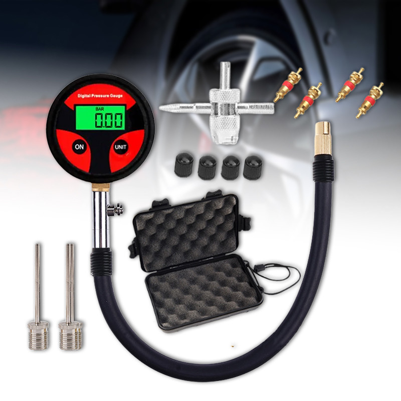 Digital Tyre Tire Pressure Gauge 200 PSI Manometer Motorcycle Car ...