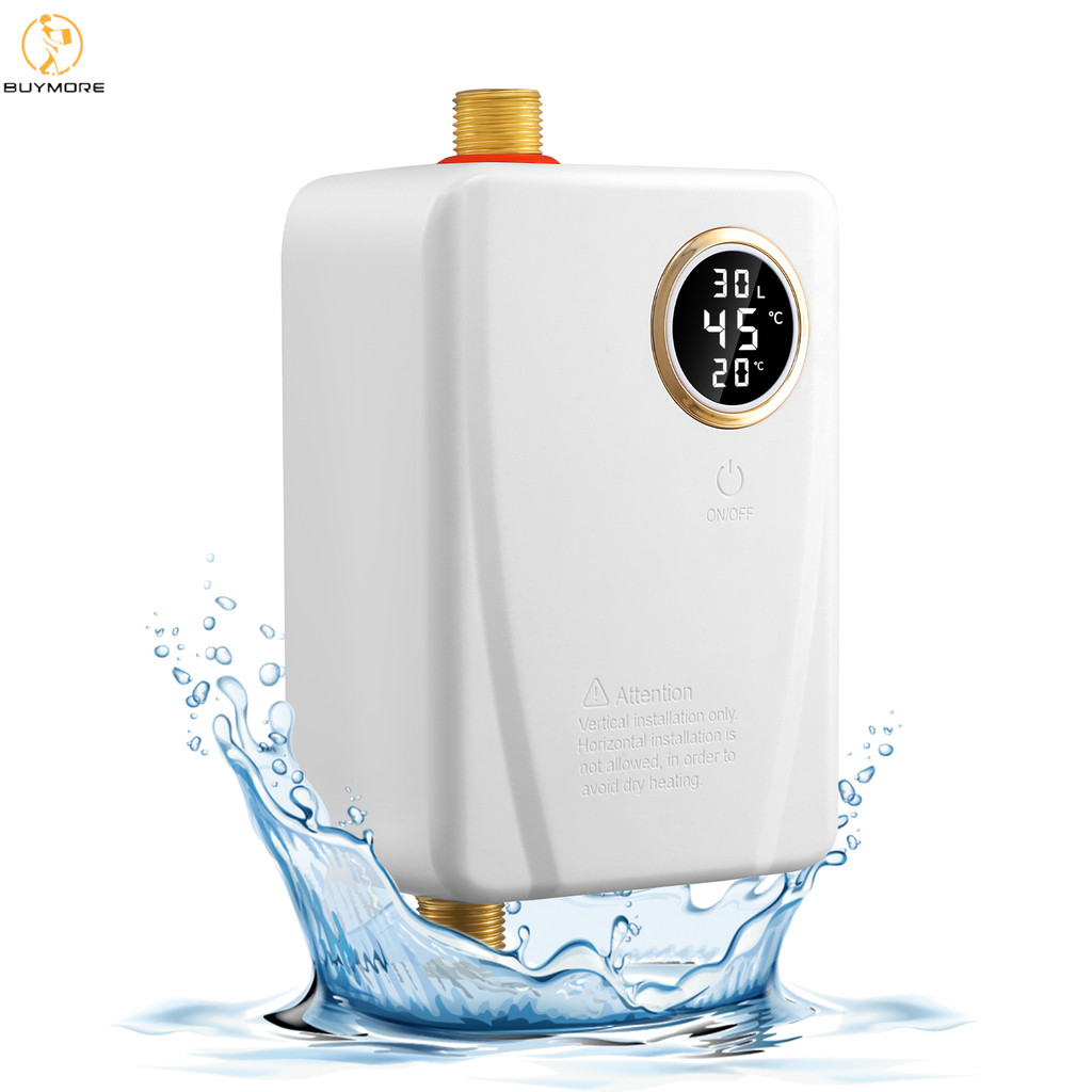 BUYMORE Hot Water Heater Under Sink, Mini Electric Tankless Instant Heater for Shower, with ...