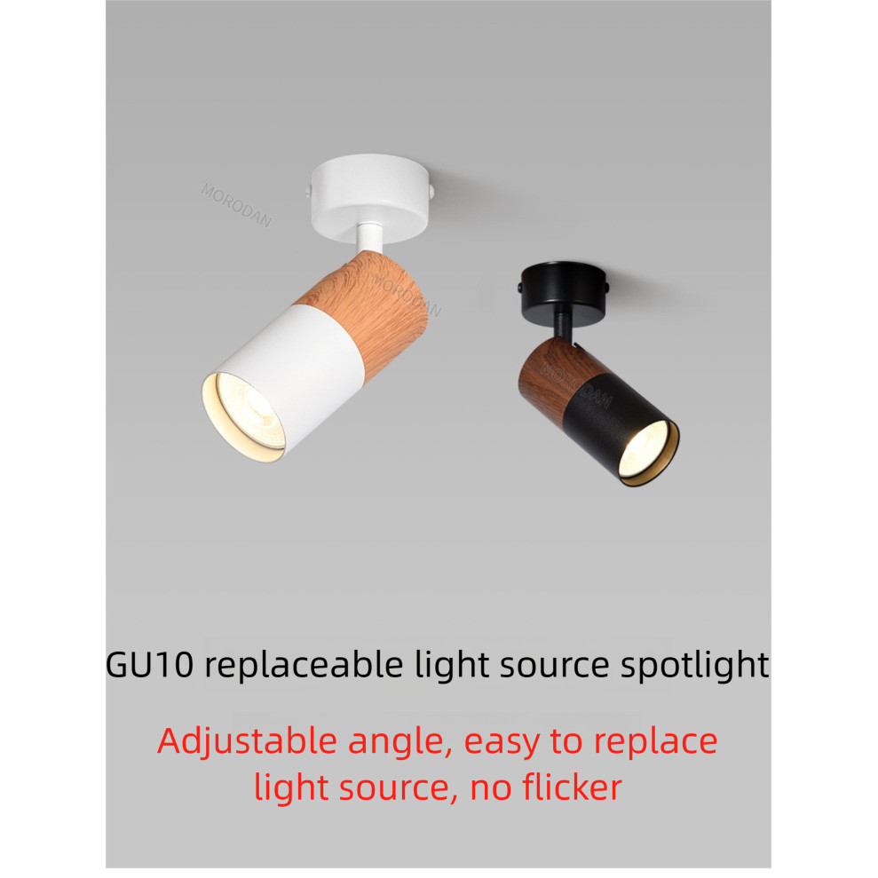 Wood Grain Surface Mounted Single Head Spotlight gu10 Interchangeable ...