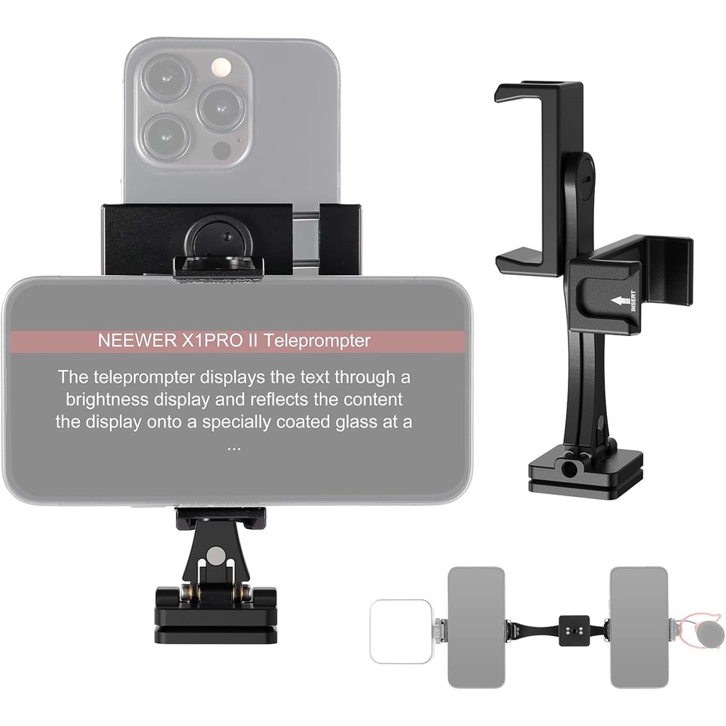 NEEWER SP-08 Metal Phone Tripod Mount Adapter with Dual Phone Holders ...