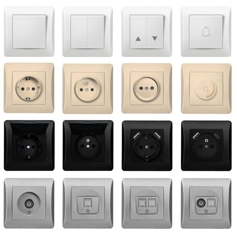 80 Type European Switch Socket German Standard European Standard Wall ...