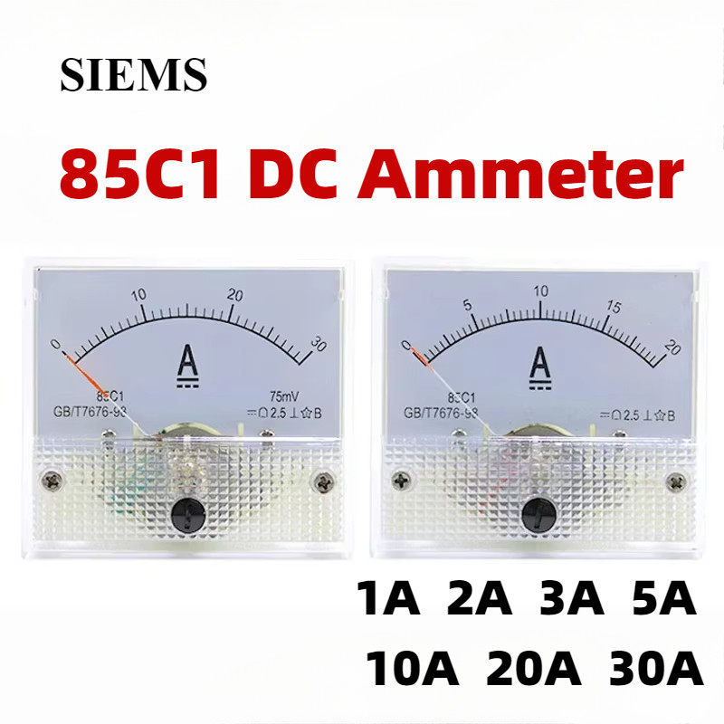 85C1 1A 2A 3A 5A 10A 20A 30A DC pointer Analog Panel Voltmeter Ammeter ...