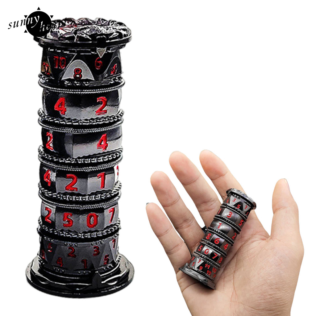 SHN- Metal Dice Spinner Rotating Dice Tower Dragon Design Metal Dice ...