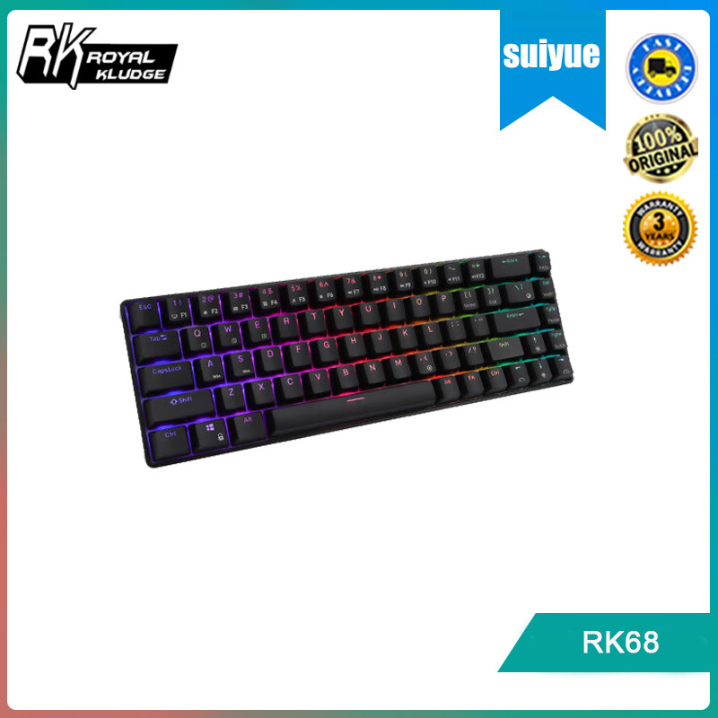 RK68 the third mock examination mechanical keyboard RGB light transmittance key cap 65% with 68 ...