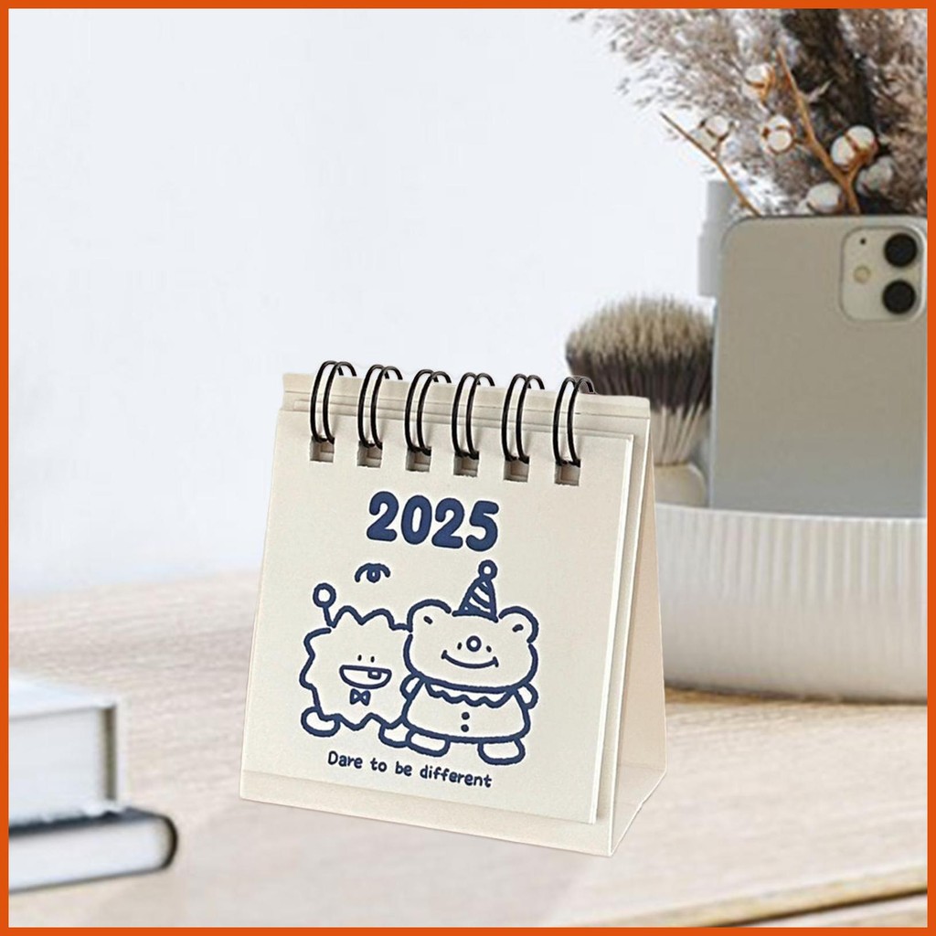 Small Desk Calendar 2025 From October 2024 to February 2026 Cute Stand ...