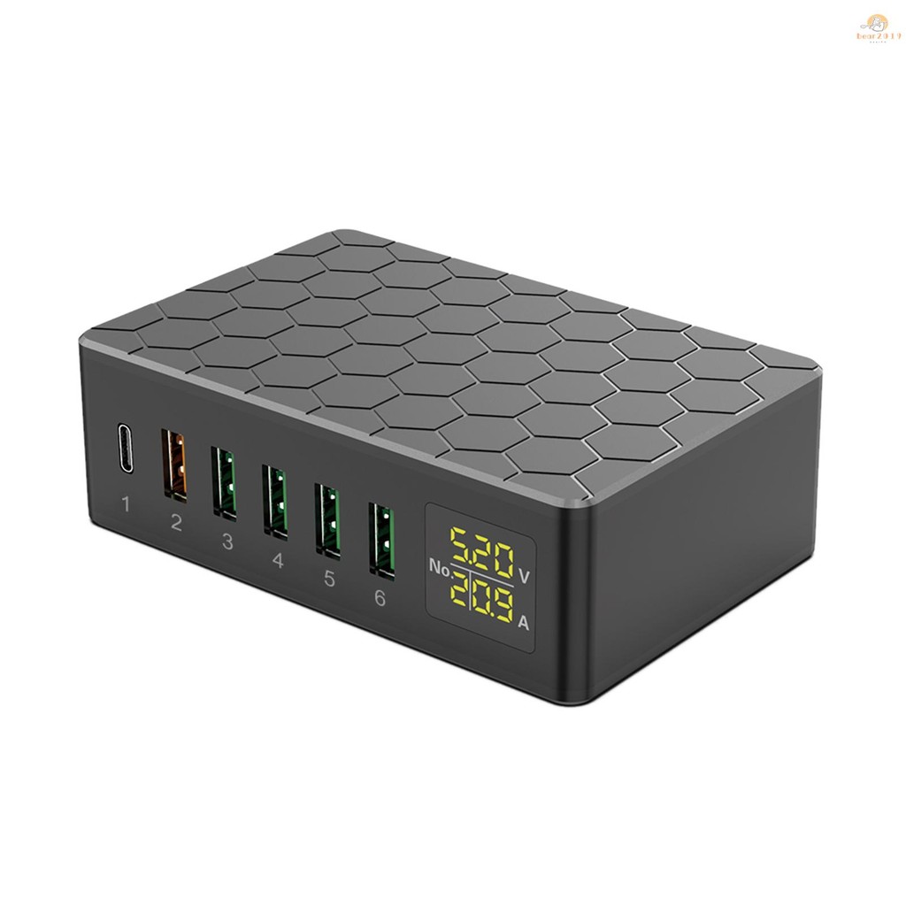65 W QC 3 0 Multi for Desktop hub Multiple charger 6 -Port USB with ...