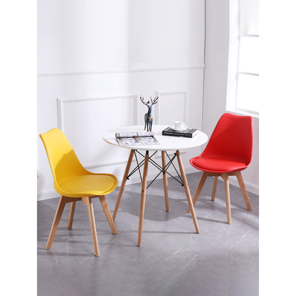 Nordic Modern Eames Chair Simple Home Plastic Chair Solid Wood Dining ...