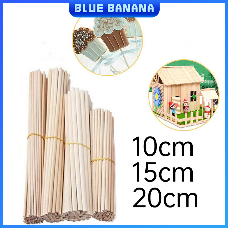 50Pcs Wooden Sticks DIY Building Model Round Wood Sticks Crafts ...