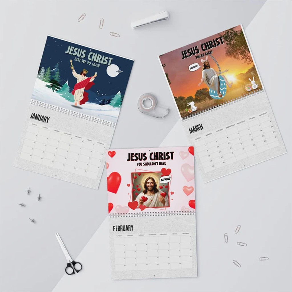 2025 Christian Bible Stories Calendar 12 Months Wire-Binding Wall ...