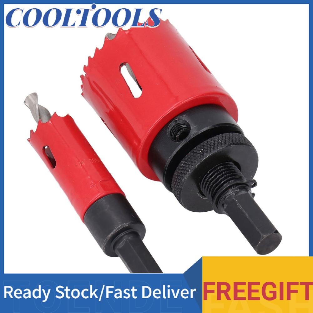 Cooltools Hole Saw Set 3/4 To 2‑11/16 Inch 2 Mandrels 4 Bits Drilling ...