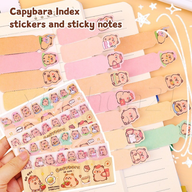 Mark Index Book Annotations Labels - Cartoon Capybara Index Sticker ...