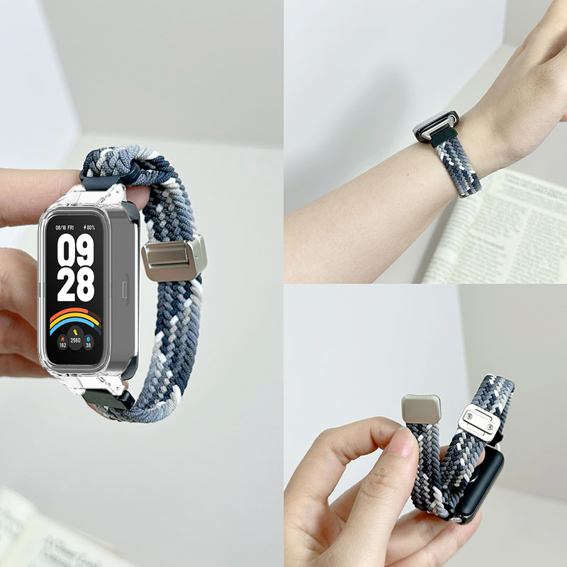 Magnetic buckle nylon strap For Redmi smart band 3 2 adjustable Elastic Bracelet for Xiaomi ...