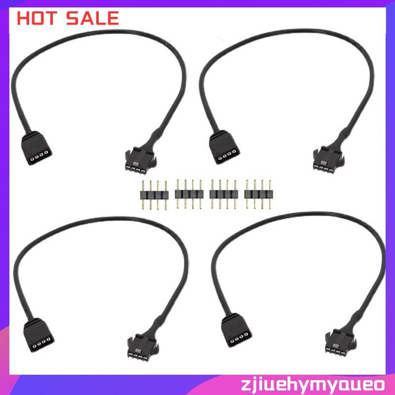 4Pcs RGB Extension Cable 12V 4 Pin to SM 4Pin Female ARGB Connector ...
