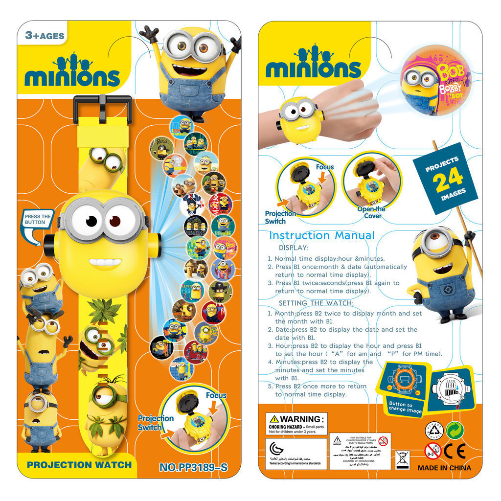 Minion Kids Projection Watch Cartoon Digital Light Watch for Children ...