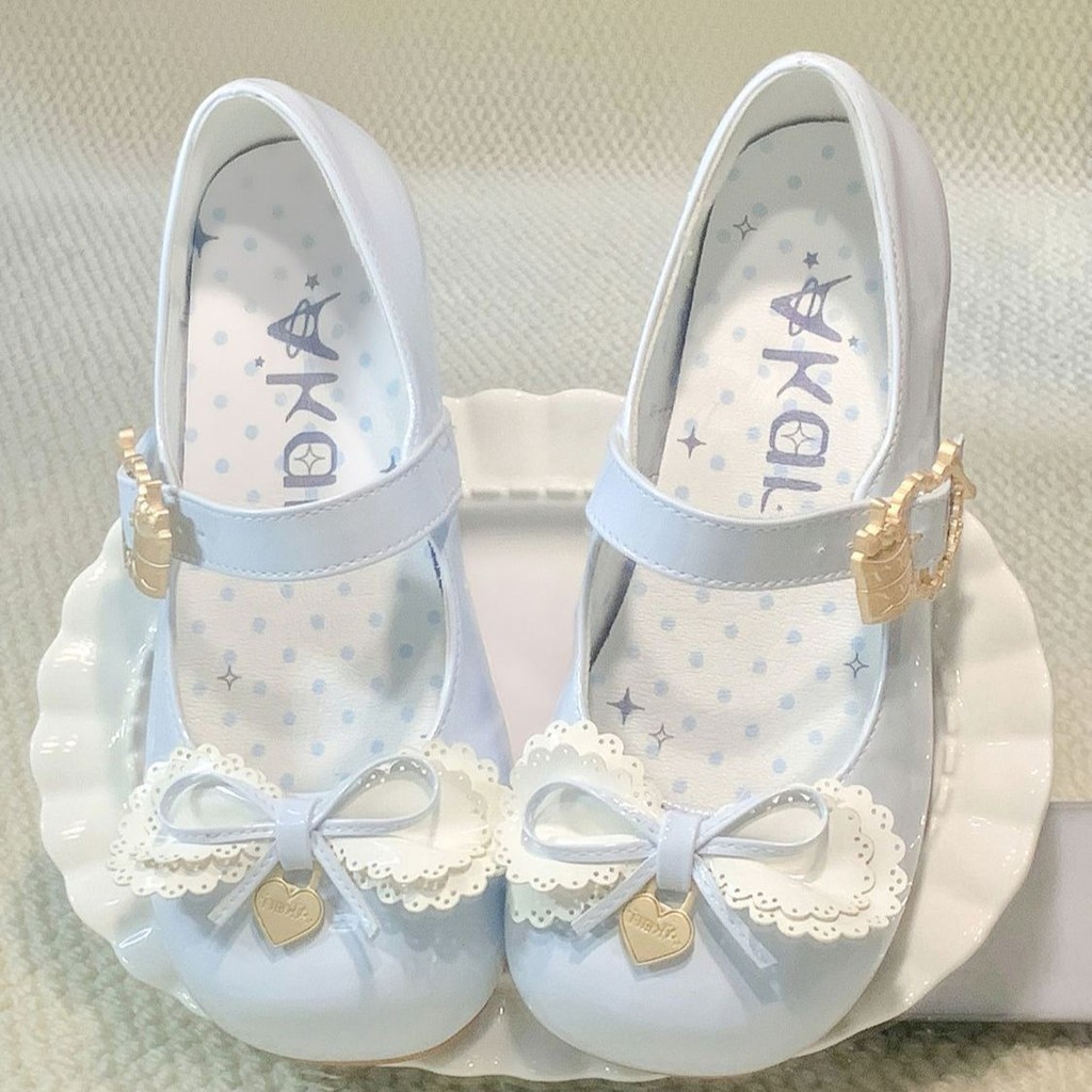 Lolita Shoes Dopamine Small Leather Shoes Bow lolita Shoes Cute doll ...