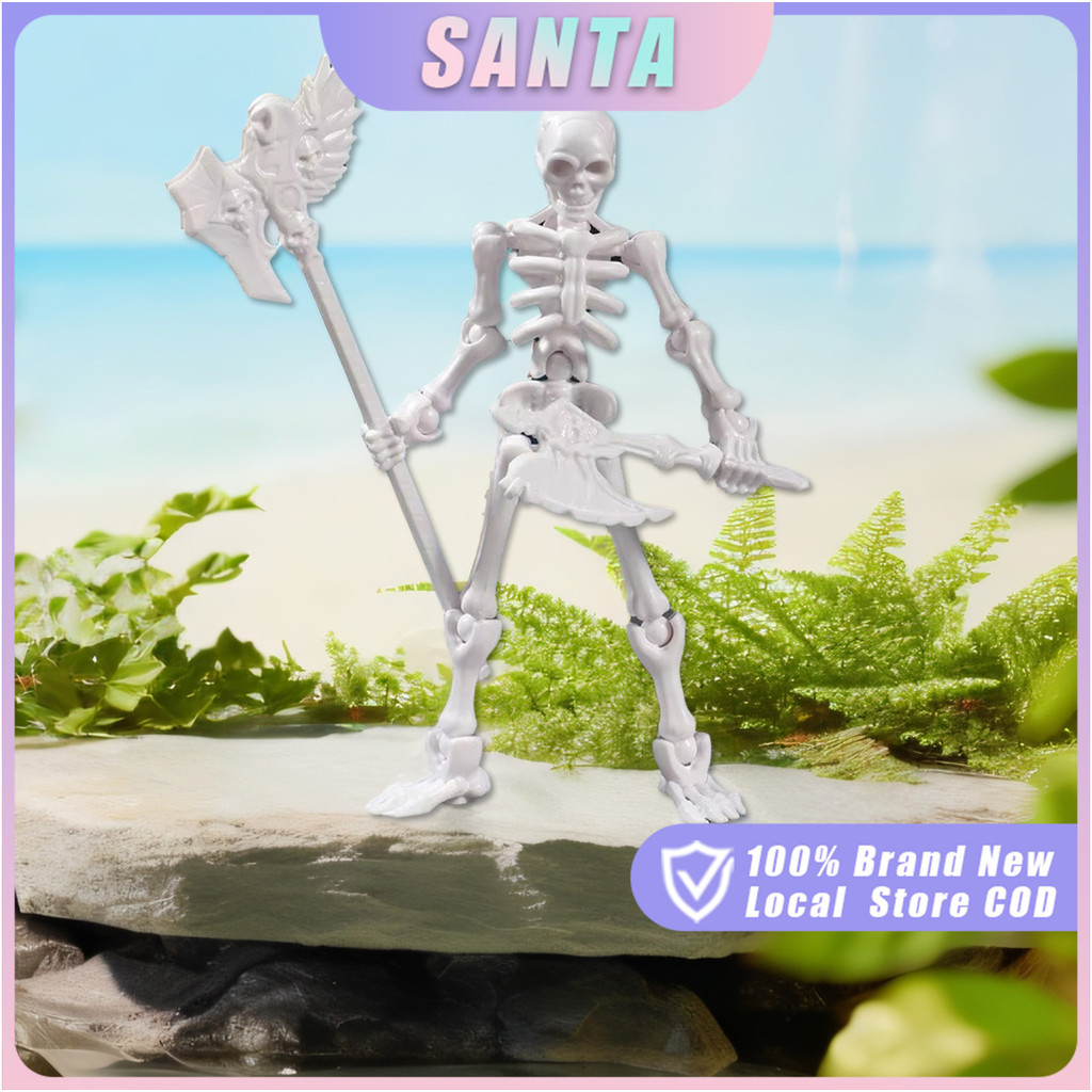 Movable Skeleton Action Figure DIY Poseable Toy with Keychain for Kids ...