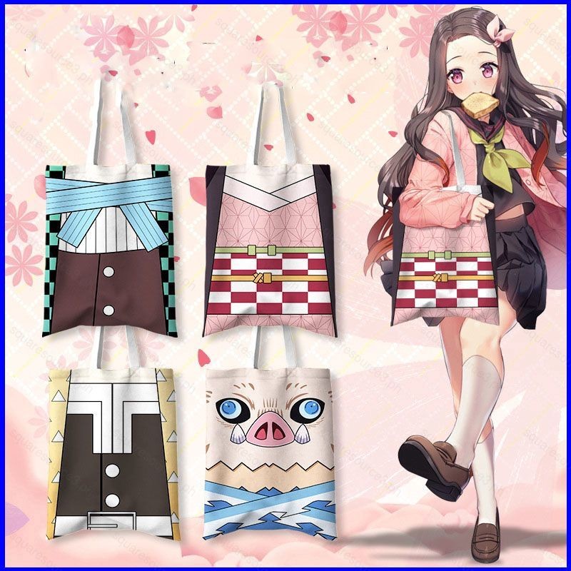 SQ3 Demon Slayer Shoulder Bag Women Fashion Canvas Bag Tanjirou Nezuko ...