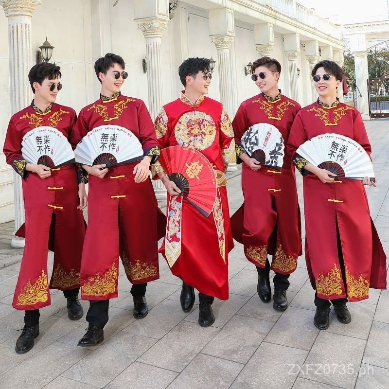 Wedding Brother Outfits Autumn Winter Funny Mandarin Jacket Tang Suit ...