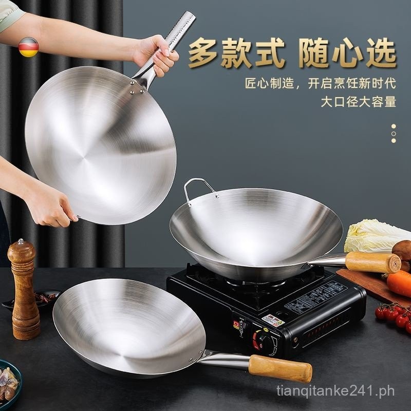 Extra Thick Stainless Steel Frying Pan with Double Handles, Single ...