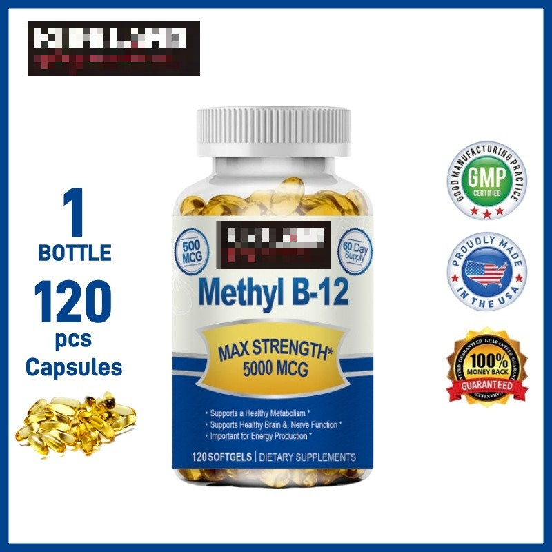 KIRK//LAND Vitamin B12 Capsules 5000 MCG Capsules with (Methyl B-12 ...