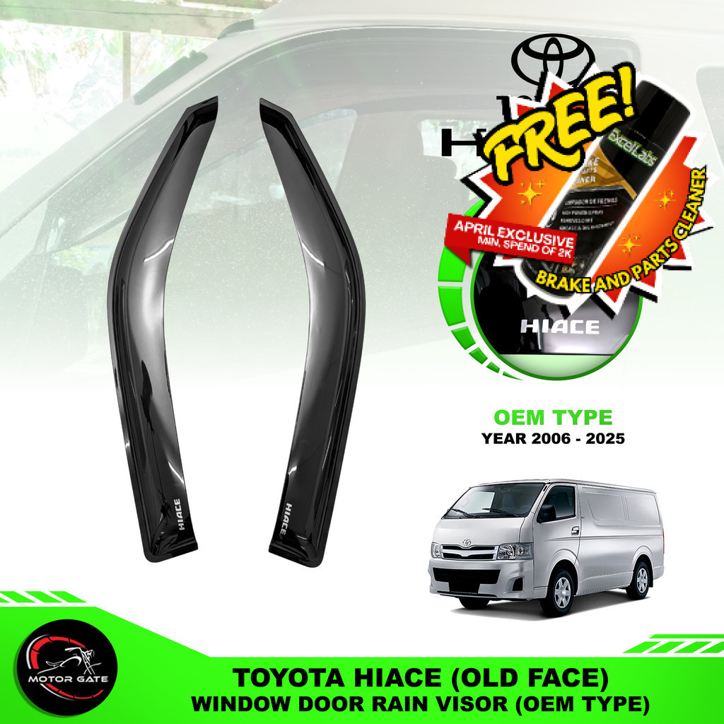 Toyota Hiace OLD FACE 2006 to 2025 OEM Type Window Door Rain Visor ...