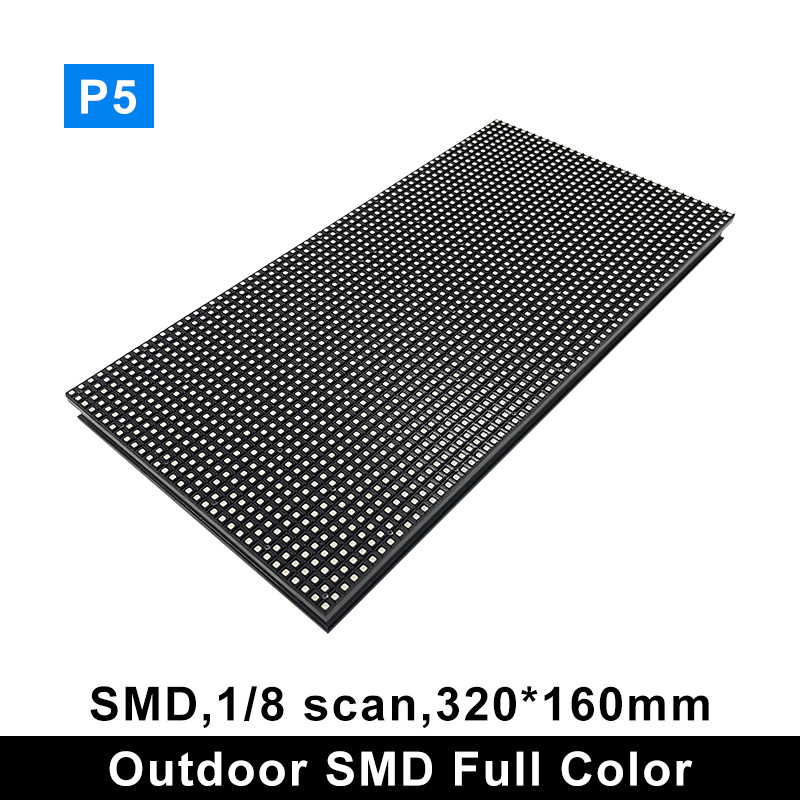 Outdoor P5 LED Screen Panel Module 320*160mm 64*32pixels 1/8 Scan SMD ...