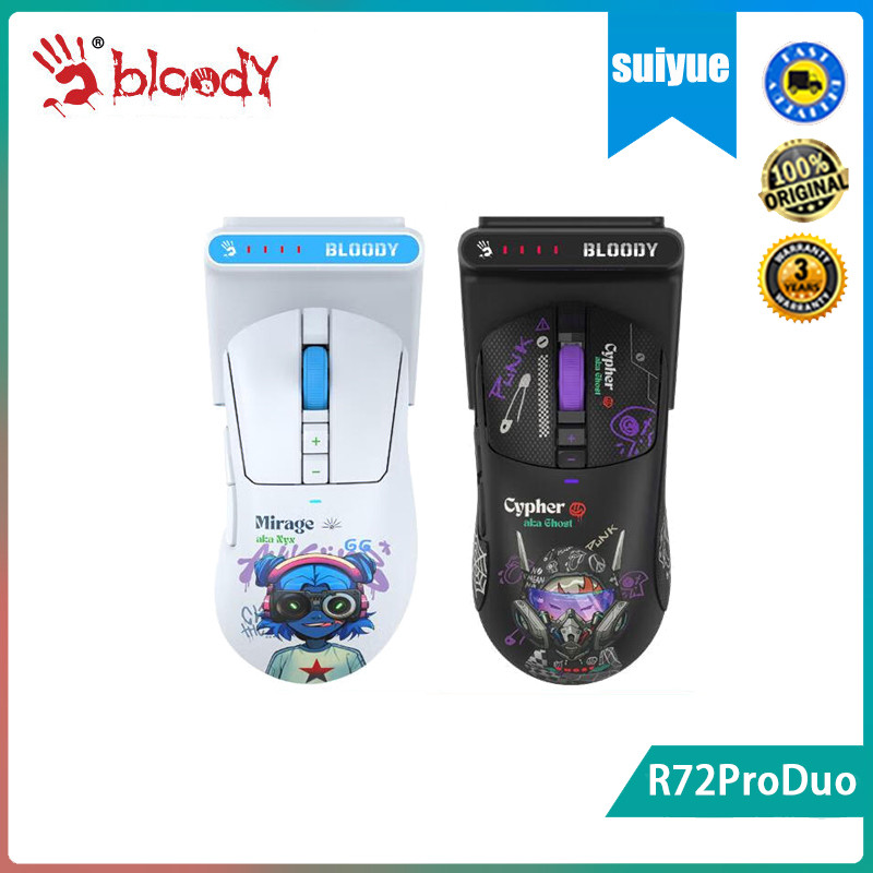 BLOODY R72ProDuo Handheld Wireless USB Gaming Mouse Savage Tribe Blood ...