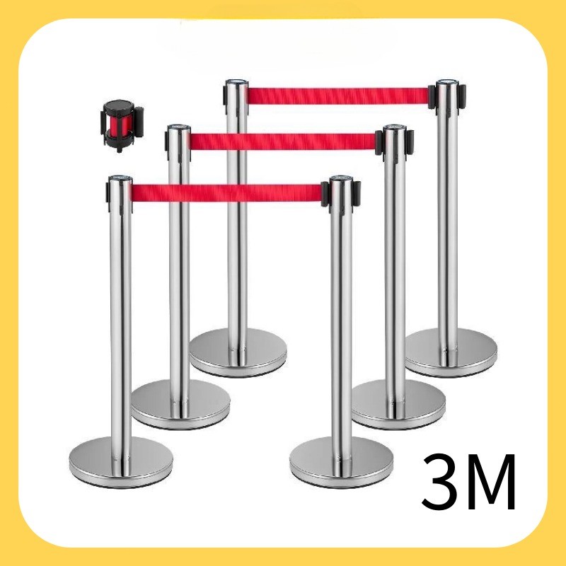 Crowd Control Barrier Stand Belt Stanchion Post Retractable Stainless ...