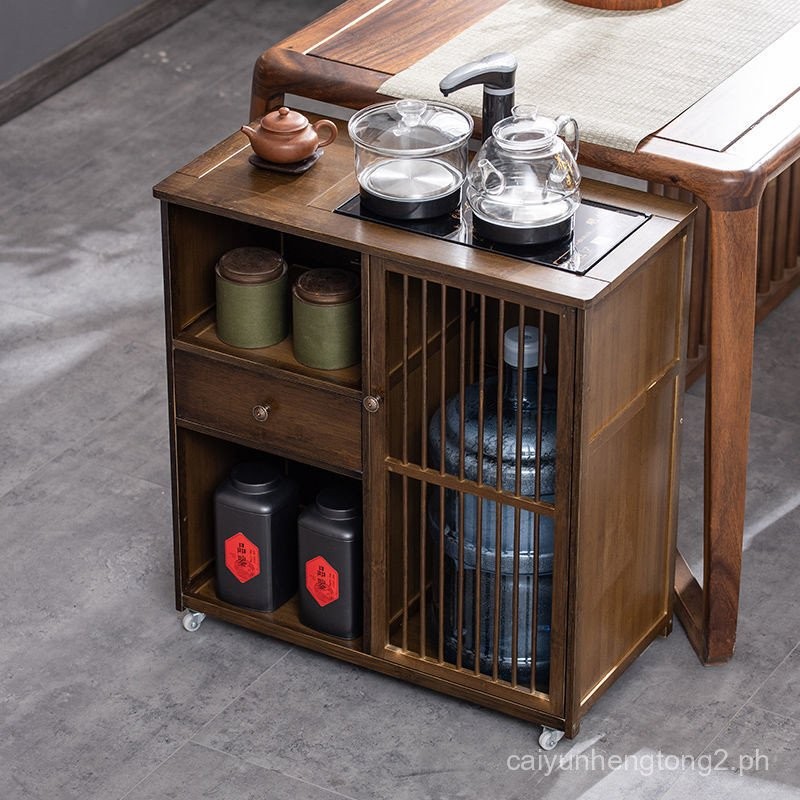 Mobile Tea Table Tea Cart Household Tea Cabinet Solid Wood Small Tea ...