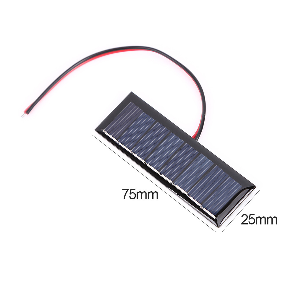 4V 0.2W 2-Wire Epoxy Solar Panel 8 Solar Cells 75x25mm for Solar ...