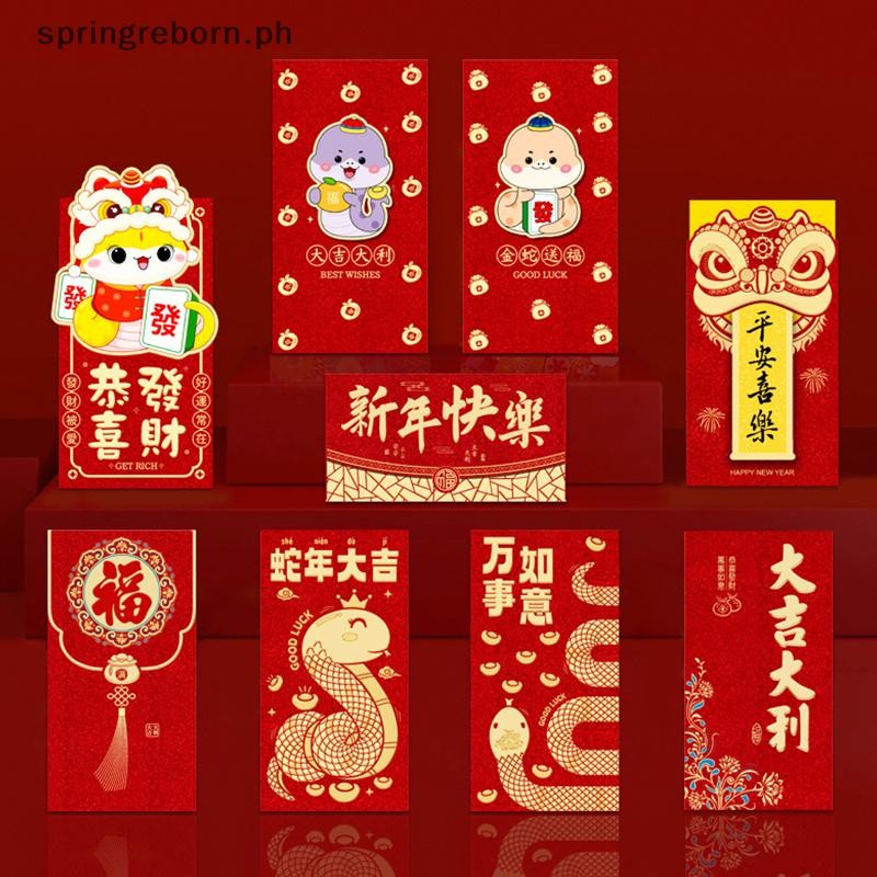 # Festival Decor # 6Pcs Cute Cartoon Snake Year 3D Red Packets Creative ...