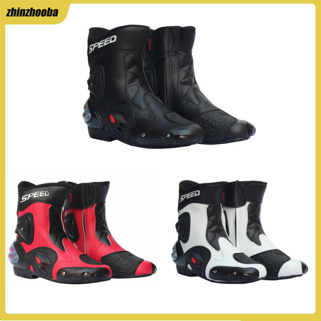 FS Men Motorcycle Racing Shoes Leather Motorcycle Boots Riding ...