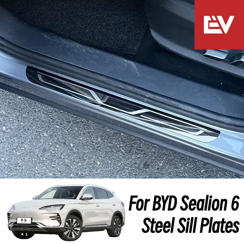 For BYD Sealion 6 DM-i Stainless Steel Sill Plates Black & Silver ...