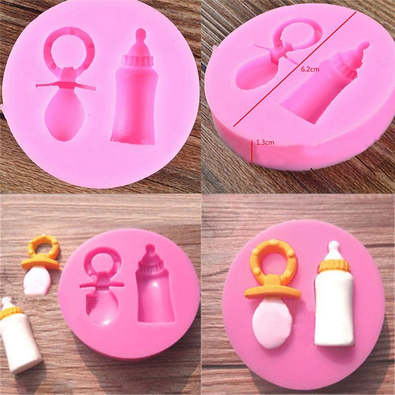 PP+Lemary 1x Hot Silicone Fondant Mould Baby Dummy Bottle Cake Mold ...
