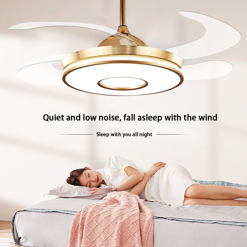 Invisible 42Inch Ceiling Light With Fan 3color Remoter LED Silent ...
