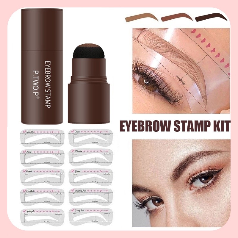 Eyebrow Powder Stamp Shaping Makeup Waterproof Long Lasting One Step ...