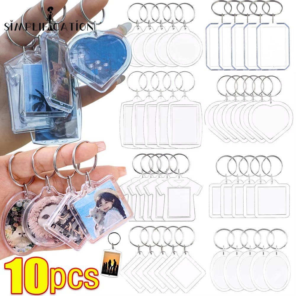 Multiple Shapes Photo Insert Keychains - Acrylic Clear Blank Keyrings ...