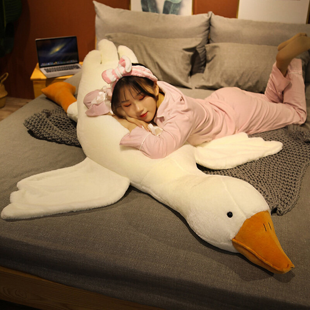 LFE 50/90CM Cute Duck Plush Toy Fluffy Sleep Pillow Kawaii Animal ...