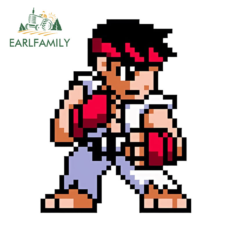 EARLFAMILY 13cm x 10.1cm for Ryu Fighter Pixel Anime Car Sticker Racing ...
