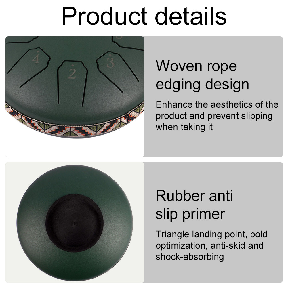 6 Inch 8 Notes Steel Tongue Drum Handpan Drum Percussion Instruments ...