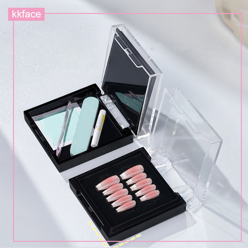 Double Layer Nail Display Case Transparent Acrylic Press-on Nails ...